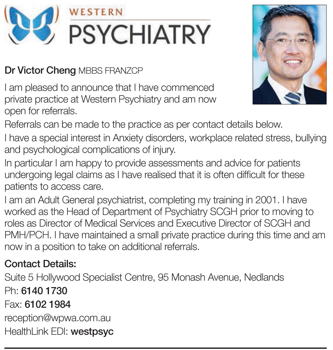 Dr Victor Cheng - Medical Forum